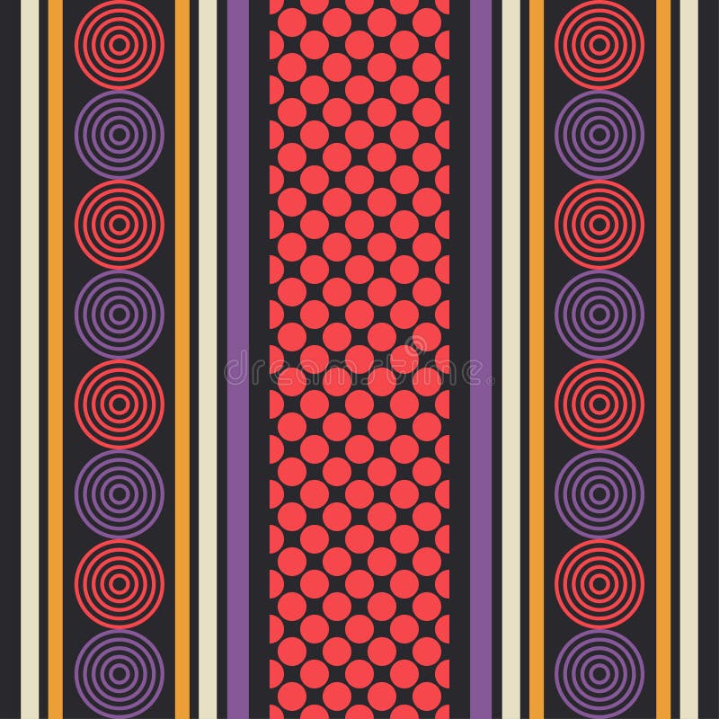 A Mosaic of Striped Geometric Figures Stock Vector - Illustration of ...