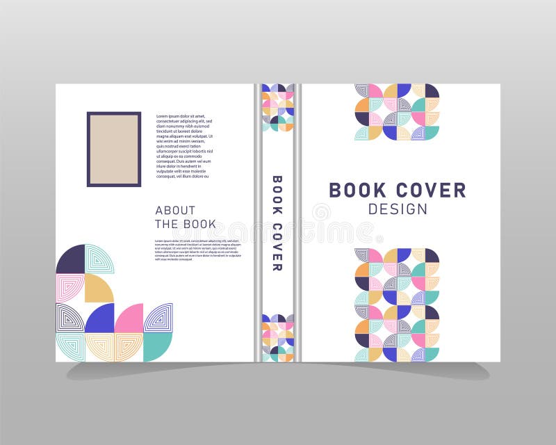 Mosaic Style Art Book Cover Design with Abstract Geometric Style ...