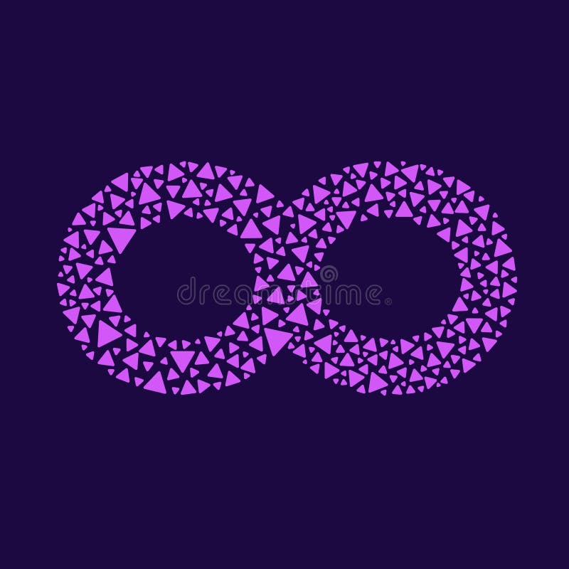 Mosaic-style Infinity Symbol on Dark Purple Background Stock ...