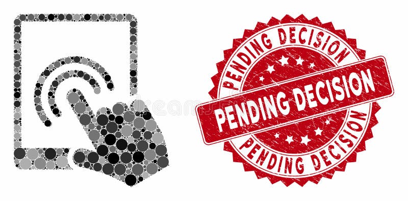 Mosaic Tablet Double Tap with Textured Pending Decision Stamp Stock ...