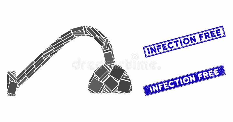 Tap Mixer Mosaic and Scratched Rectangle Stamps Stock Illustration ...