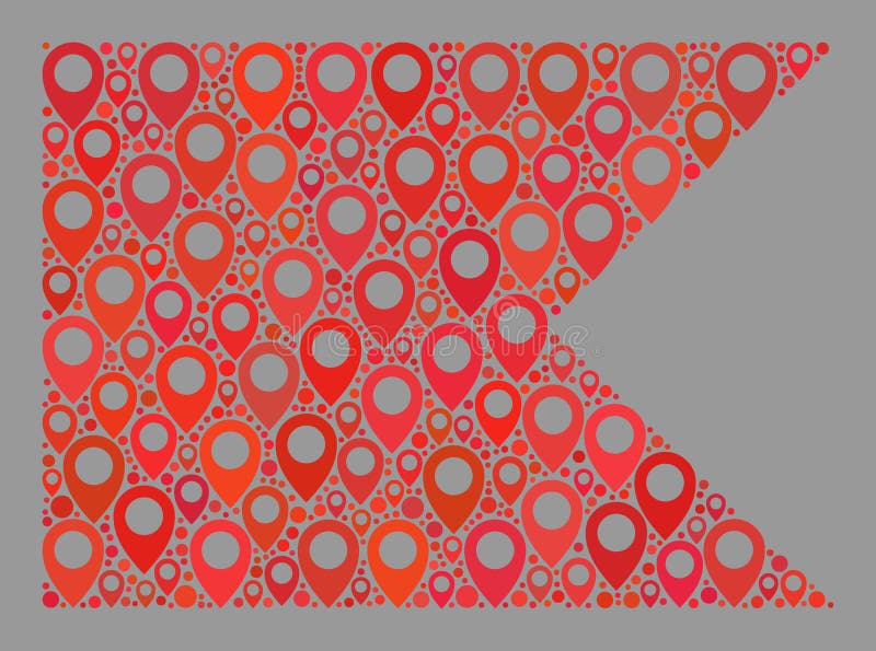 Navigation Red Guidon Flag - Mosaic with Map Markers Stock Vector ... Navigation Red Guidon Flag - Mosaic with Map Markers Stock Vector ...