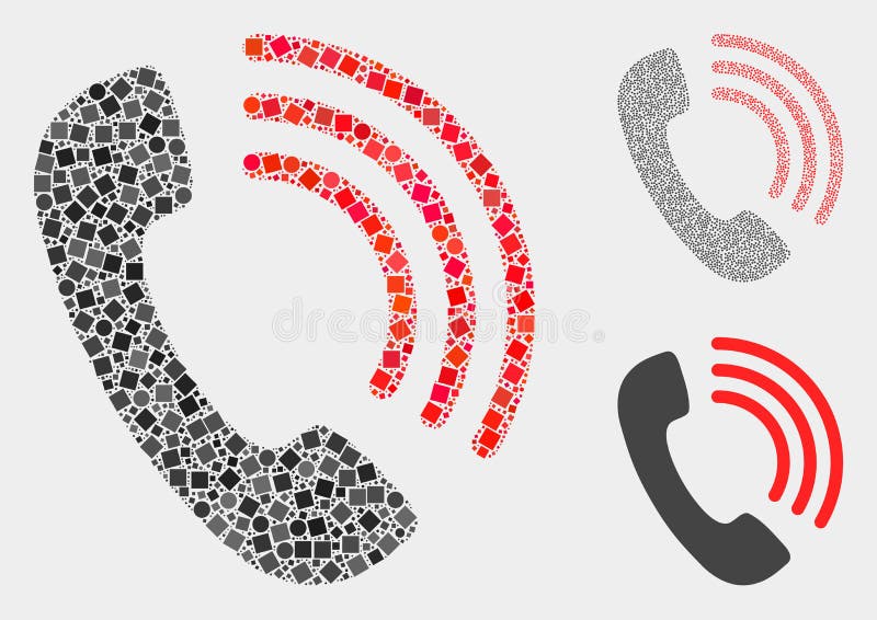 Telephone Call Icon Collages of Squares and Circles Stock Vector ...