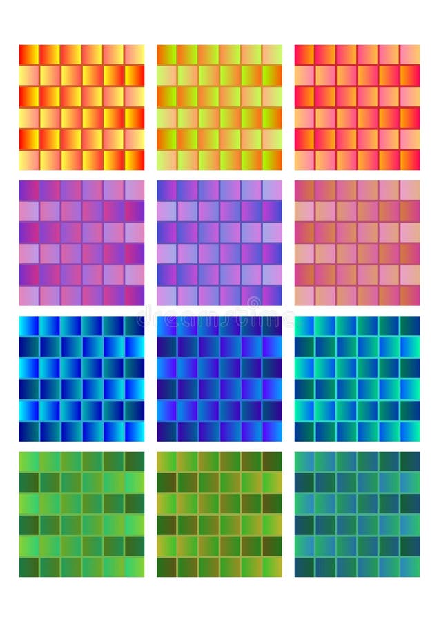 Mosaic Tile Set, Collection of Tiles in Different Gradient Colors Stock ...