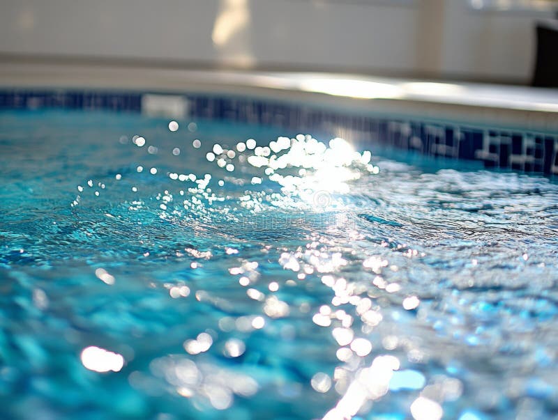 Mosaic Tiles Create a Tranquil Swimming Pool Texture with a Geometric ...