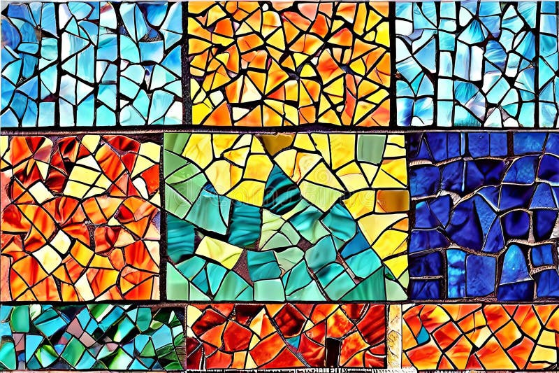 Mosaic Tiles a Pattern of Mosaic Tiles Each in a Different Color Stock ...