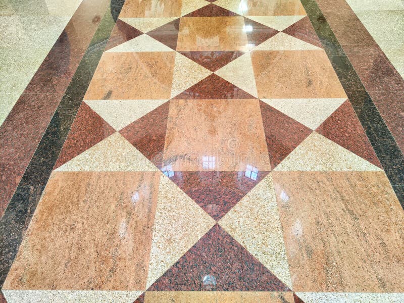 Mosaic Tiles are Shiny on the Path, Sidewalk or Indoors. Background ...