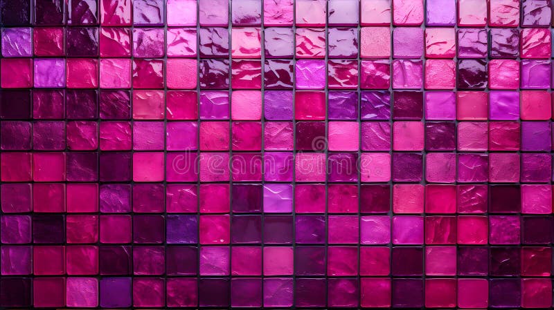 Pattern of Mosaic Tiles in Magenta Colors. Top View Stock Illustration ...