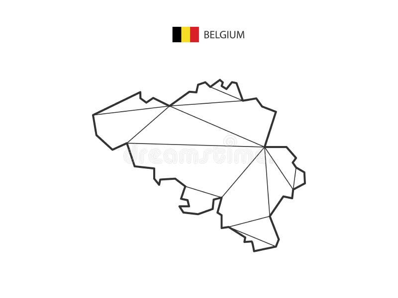 Mosaic Triangles Map Style of Belgium Isolated on a White Background ...