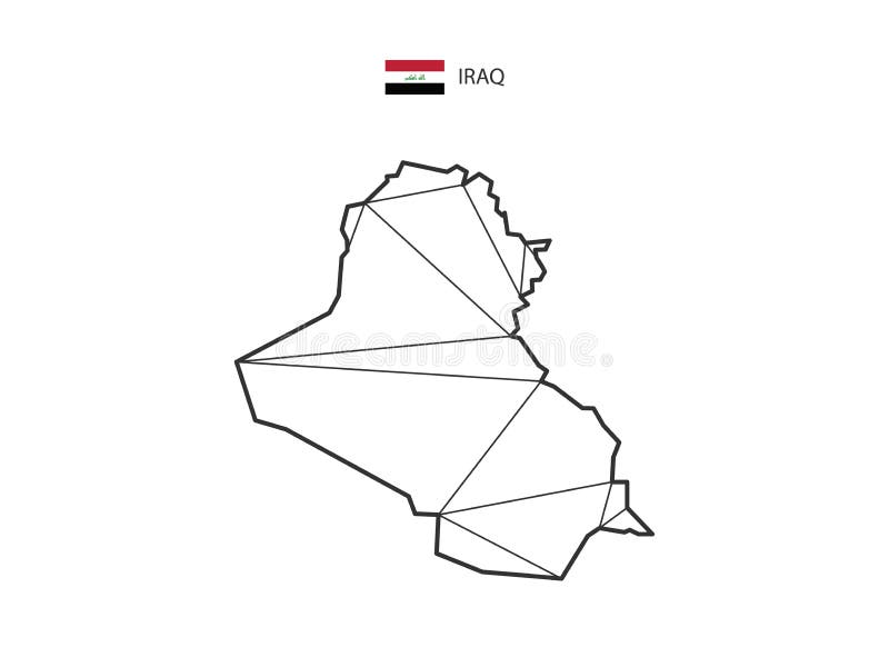 Mosaic Triangles Map Style of Iraq Isolated on a White Background ...