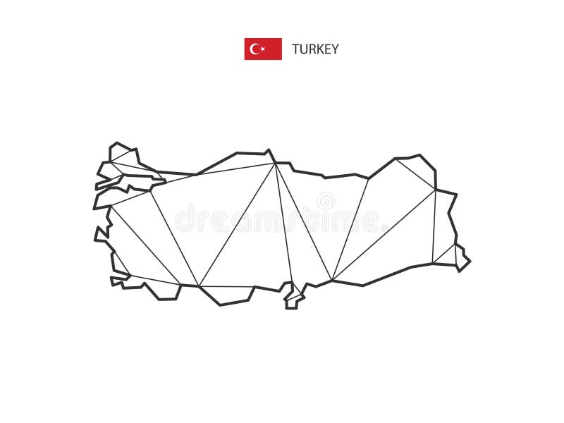 Mosaic Triangles Map Style of Turkey Isolated on a White Background ...