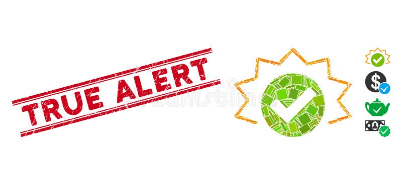 True Alert Mosaic and Grunge True Alert Watermark with Lines Stock ...