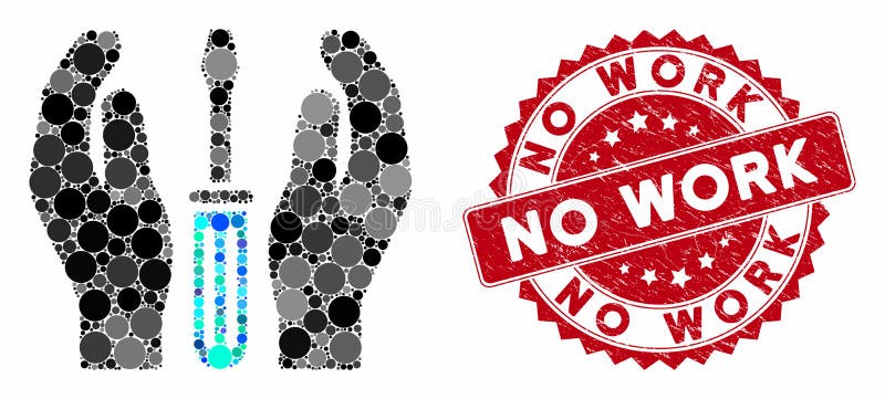 Mosaic Tuning Screwdriver Care Hands with Grunge No Work Stamp Stock ...