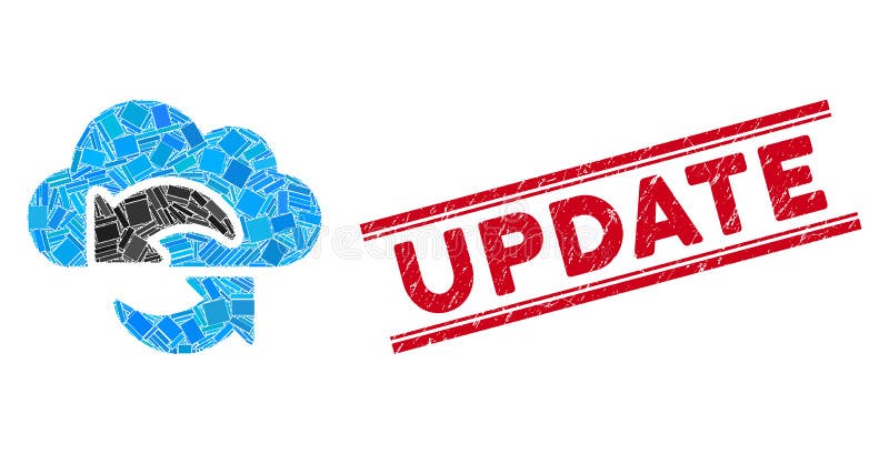 Update Mosaic and Distress Update Stamp Seal with Lines Stock Vector ...