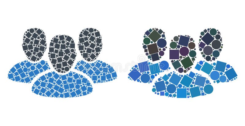 User Group Icon Mosaics of Squares and Circles Stock Vector ...