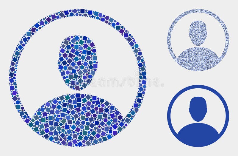 User Icon Collages of Squares and Circles Stock Vector - Illustration ...