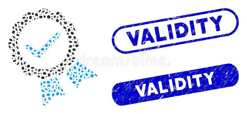 Elliptic Collage Validity Seal with Scratched Validity Stamps Stock ...