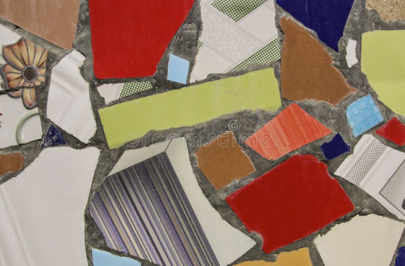 Mosaic Wall Decorative Ornament from Ceramic Broken Tile Stock Photo ...