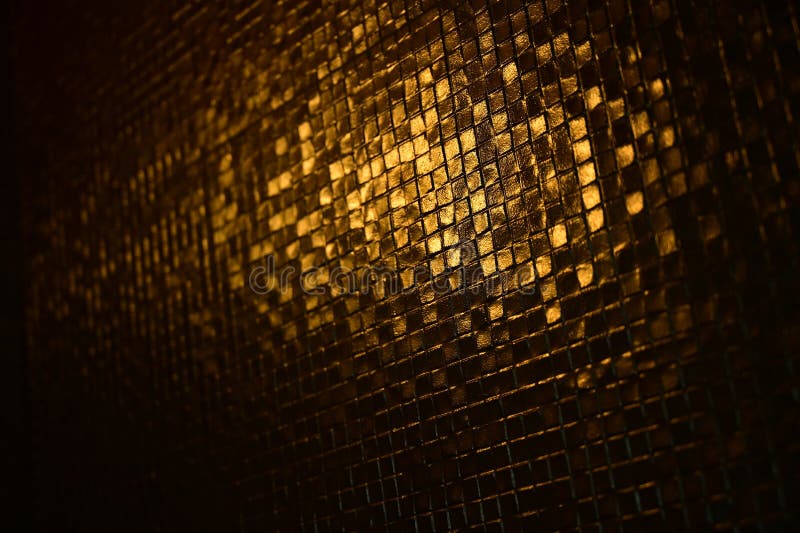 Close Up Mosaic Wall Texture Background with Warm Light Stock Photo ...