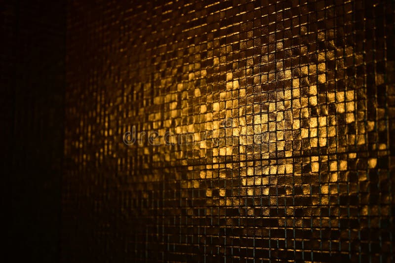 Close Up Mosaic Wall Texture Background with Warm Light Stock Photo ...