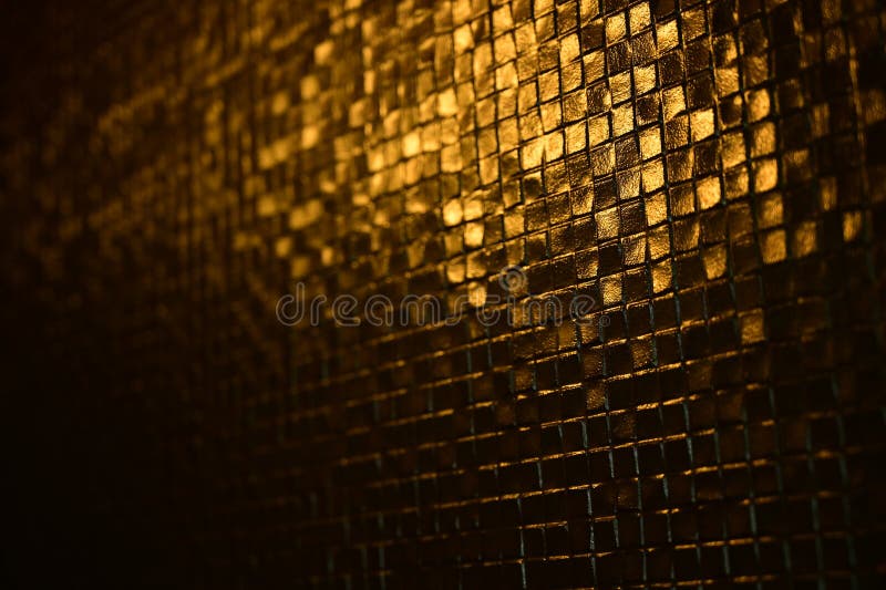 Close Up Mosaic Wall Texture Background with Warm Light Stock Photo ...