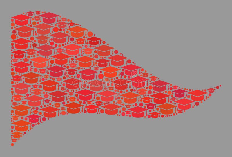 University Waving Red Triangle Flag - Collage with Graduation Cap ...