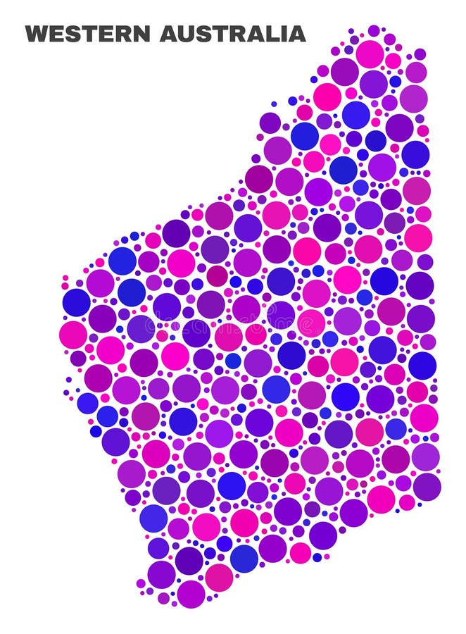 Mosaic Western Australia Map of Circle Elements Stock Vector ...