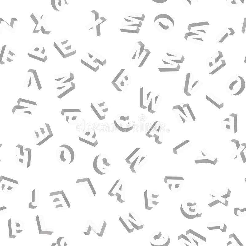 Mosaic of White 3D Letters. Vector Seamless Pattern Stock Vector ...