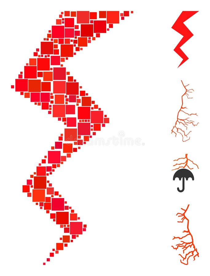 Square Zigzag Strike Icon Vector Collage Stock Vector - Illustration of ...