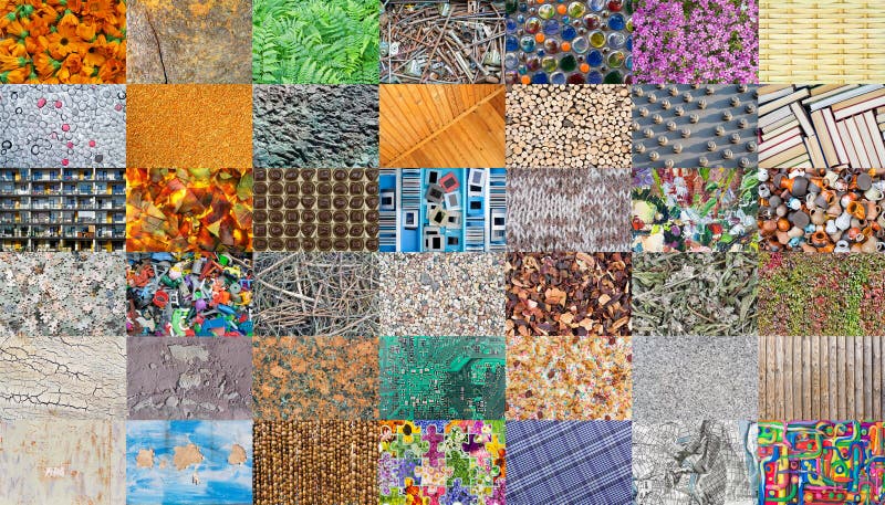 Mosaico De Texturas Naturales Y Hechas A Mano Imagen de archivo ...