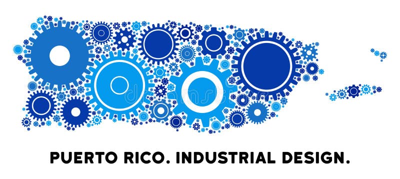 Mosaico Puerto Rico Map Degli Ingranaggi Illustrazione Vettoriale ...
