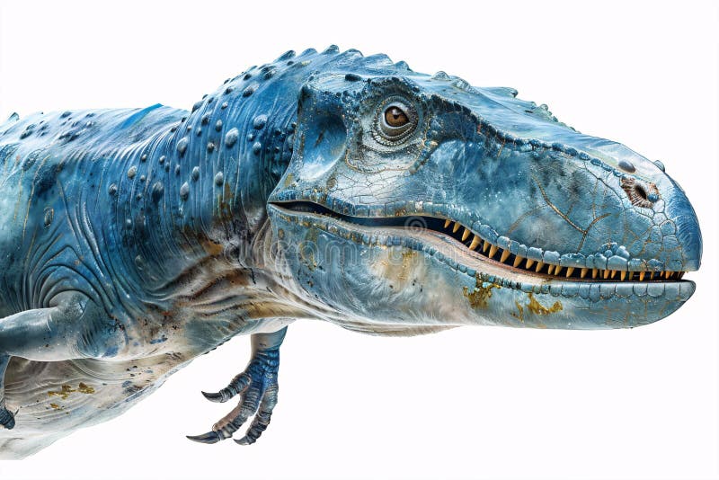 Mosasaurus Dinosaur Swimming on White Background Stock Illustration ...