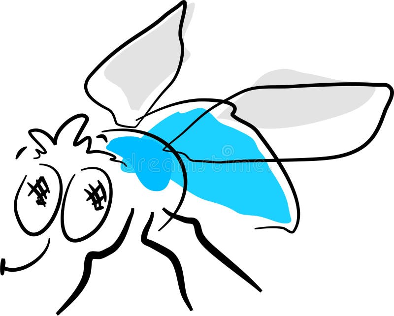 Mosca engraçada ilustração do vetor. Ilustração de inseto - 14712473