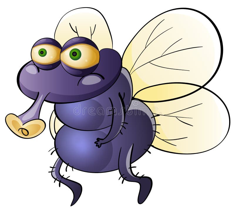 Mosca de la historieta ilustración del vector. Ilustración de ojos ...