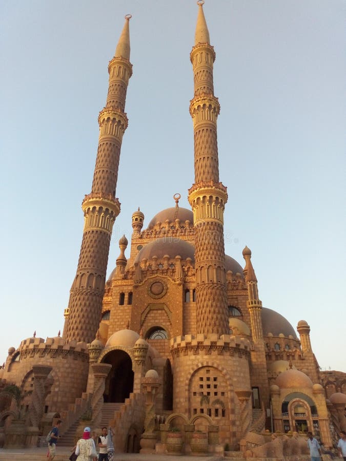 Moschea In Sharm El Sheikh Ad Illuminazione Di Notte, Egitto Immagine ...