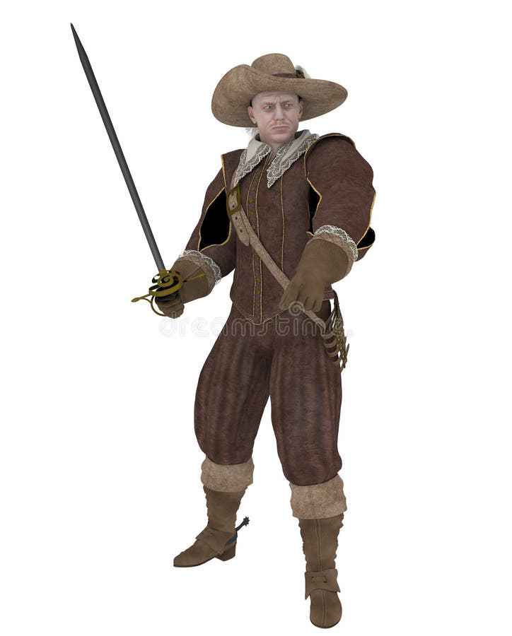 Moschettiere con la spada illustrazione di stock. Illustrazione di ...
