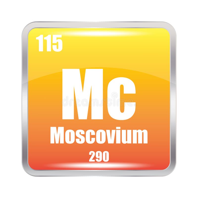 Moscovium Icon. Mc Chemical Element. Atomic Number 115. Mass 290 ...