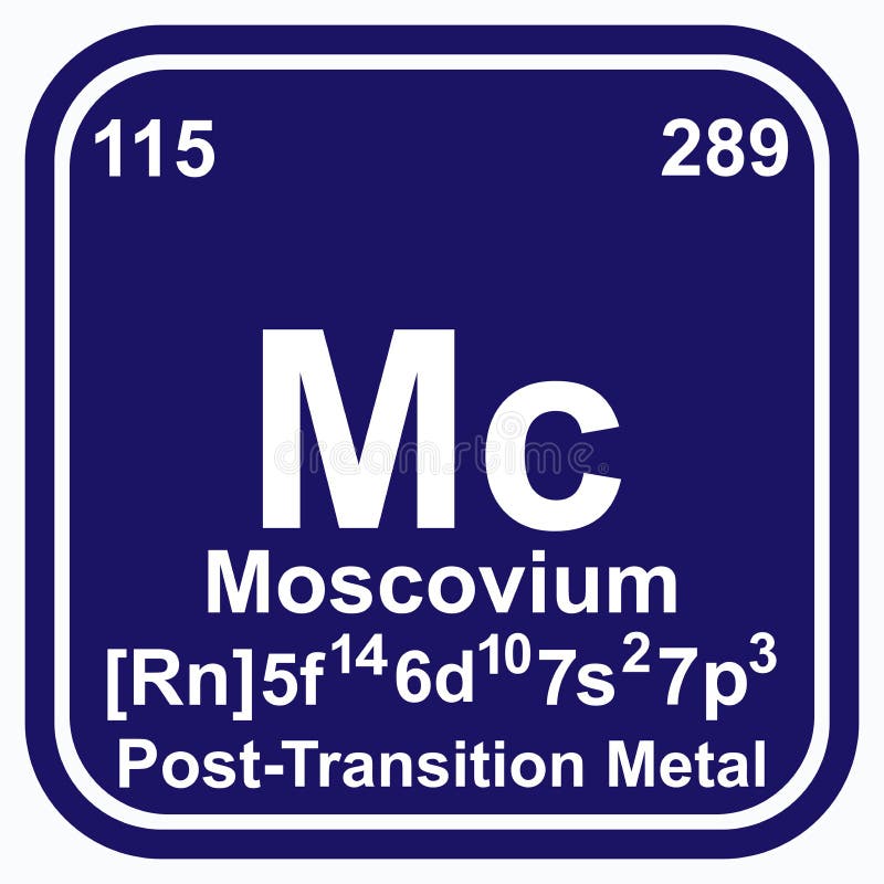 Periodic Table Element Moscovium Icon Stock Illustration - Illustration ...