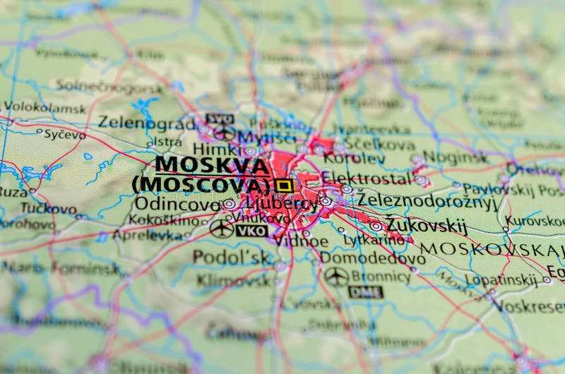 Mapa Moscovo do atlas foto de stock. Imagem de capital - 21415636