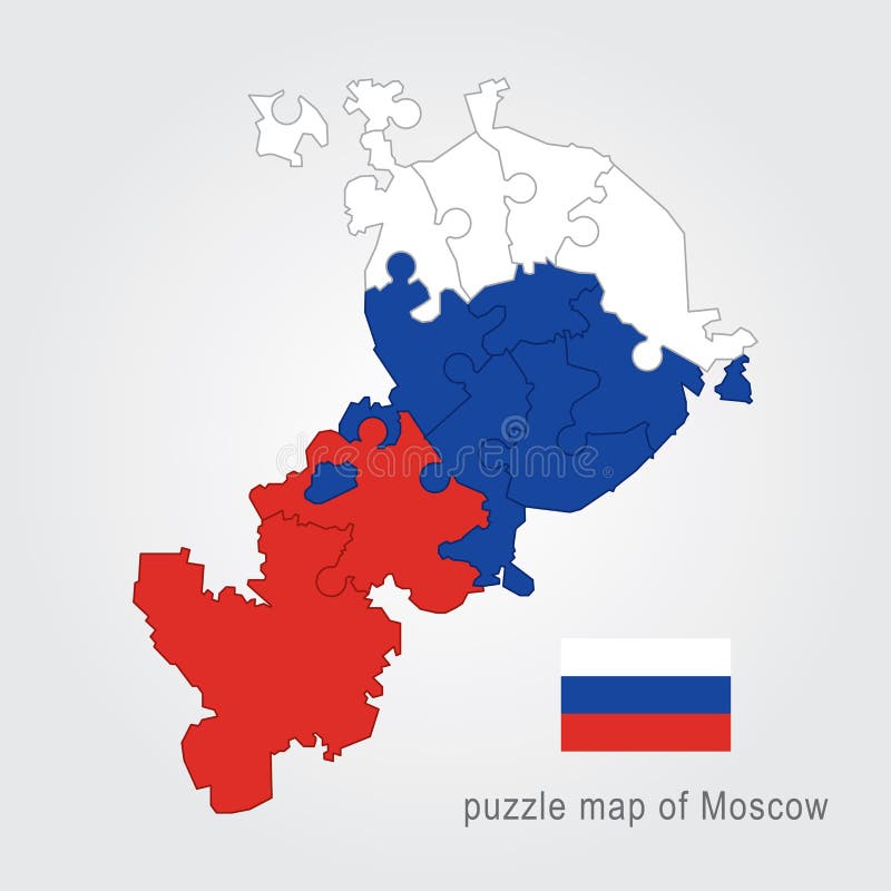 Moscow administrative map. stock vector. Illustration of moscow - 83835026