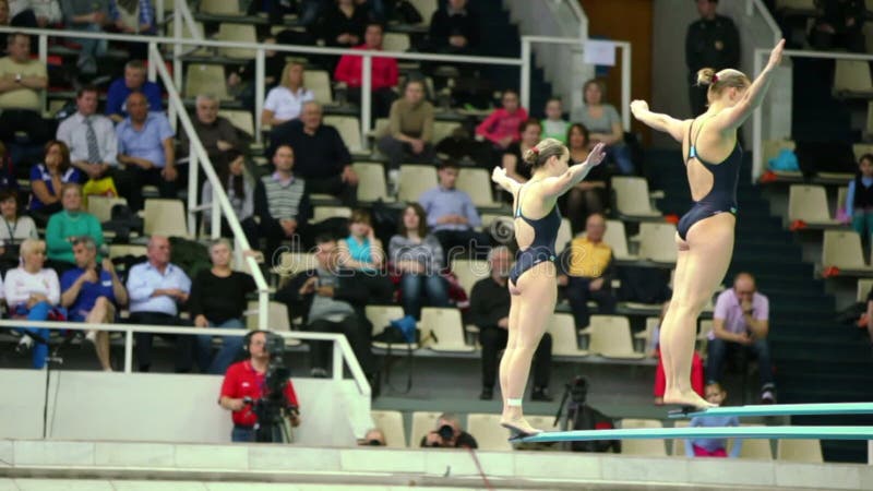 Female Double Jump during Competitions on Stock Footage - Video of ...