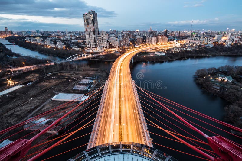(top View) Zhivopisny Bridge. it is First Editorial Photo - Image of ...