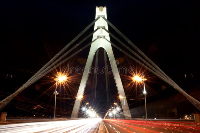 Moscow Bridge, Kiev, Ukraine Stock Photo - Image of lighting ...