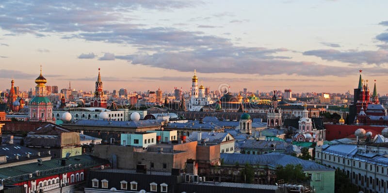 Moscow center panorama stock image. Image of moscow, city - 74078171
