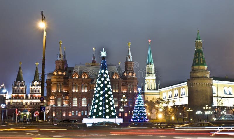 Moscow, Christmas trees editorial photo. Image of seasonal - 22495276