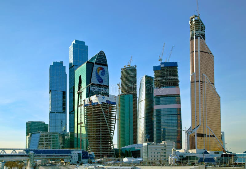 Moscow city center editorial stock image. Image of building - 28885279