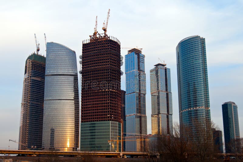 Moscow City complex stock image. Image of moscow, modern - 9442605