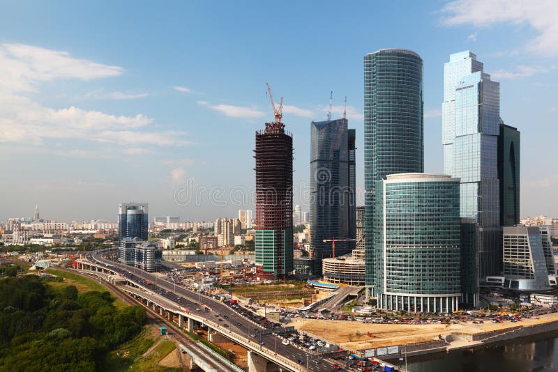 Moscow City Complex of Skyscrapers in Moscow Stock Photo - Image of ...