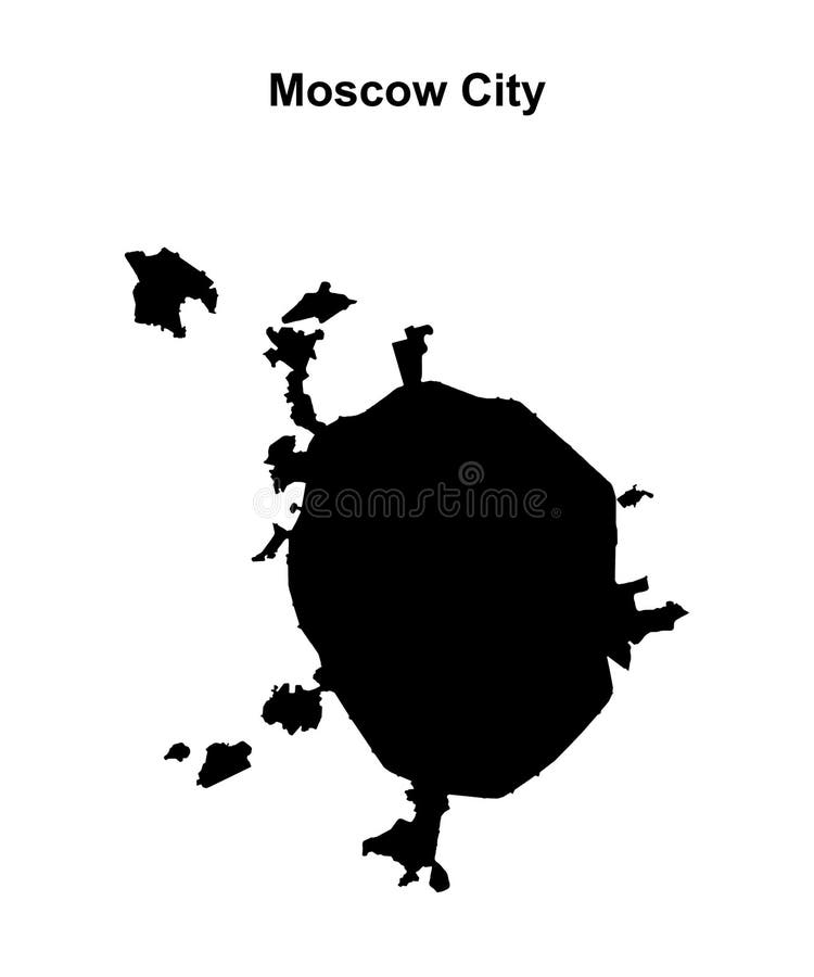 Moscow City outline map stock vector. Illustration of border - 360651467
