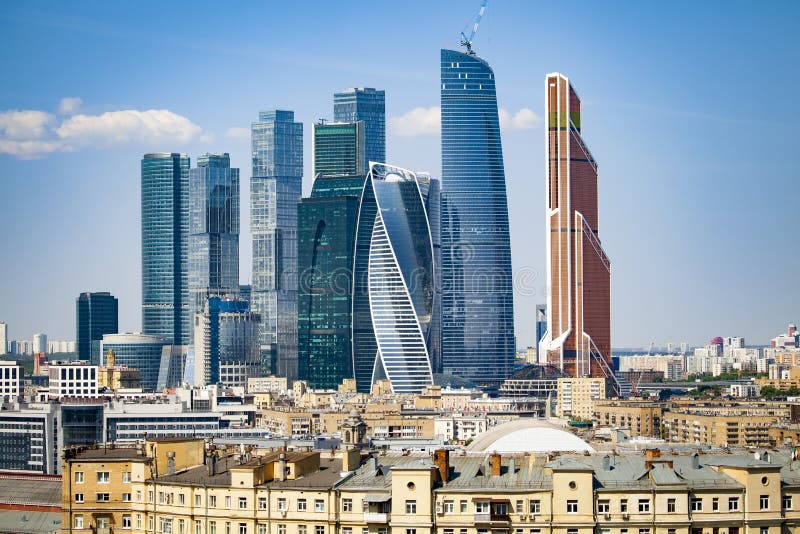 Moscow City Modern District Stock Image - Image of construction, real ...